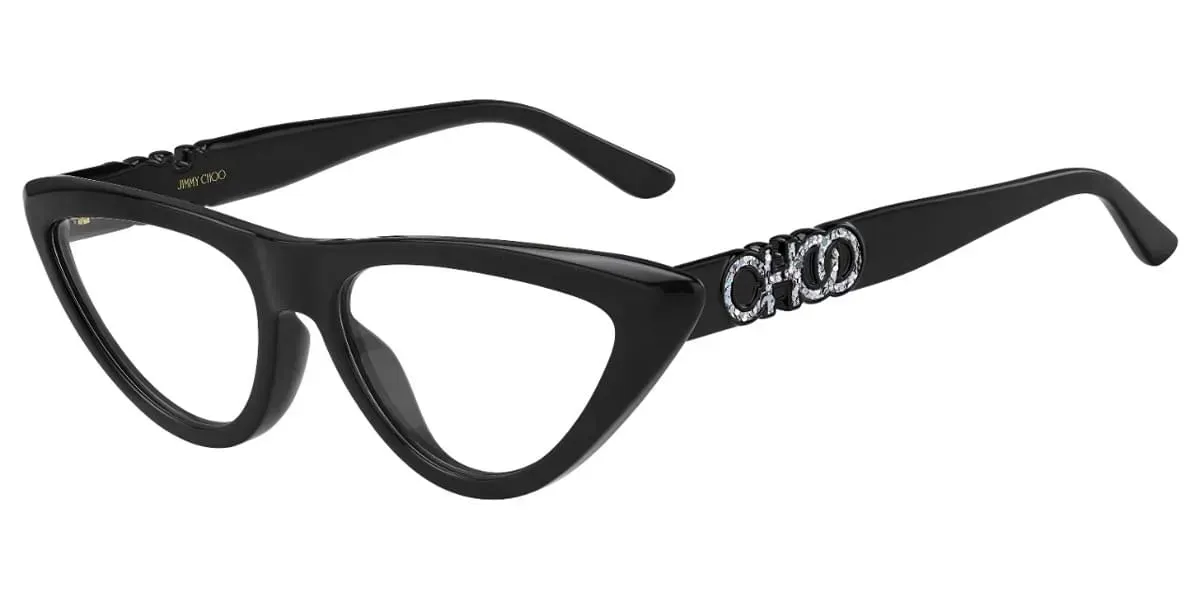 Jimmy Choo JC255/G 807 Eyeglasses Black 55mm Women | Lens & Luxe