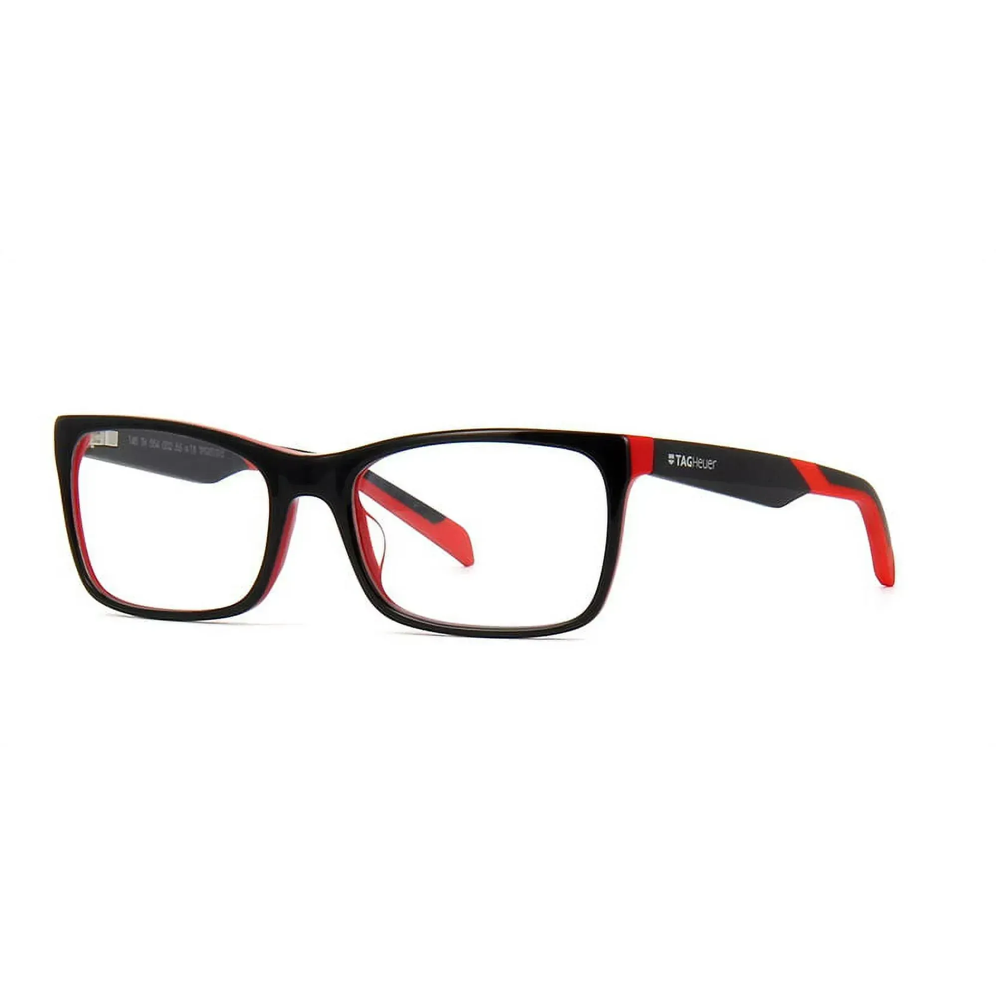 Tag Heuer TH554 002 Eyeglasses Black Red 56mm Unis... | Lens & Luxe