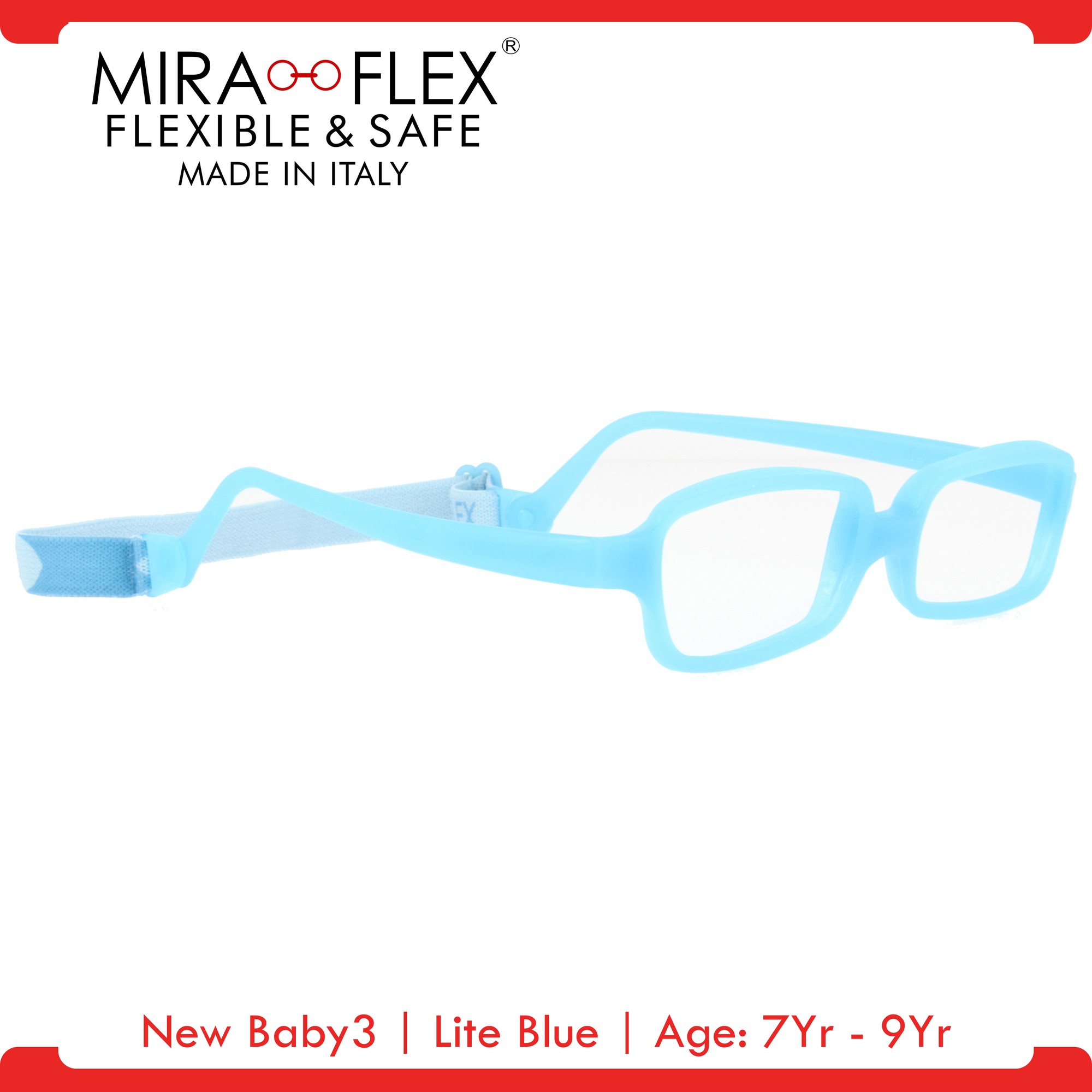 Miraflex New Baby 3 Eyeglasses Blue 45mm Kids | Lens & Luxe